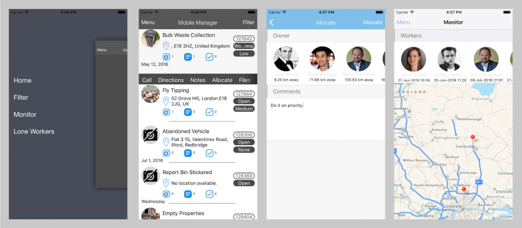 mobile manager app screen shot - Abavus